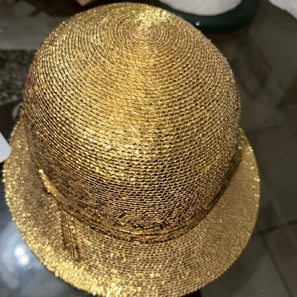 frank clive | Accessories | Frank Olive Vintage Gold Woven Straw Hat ...